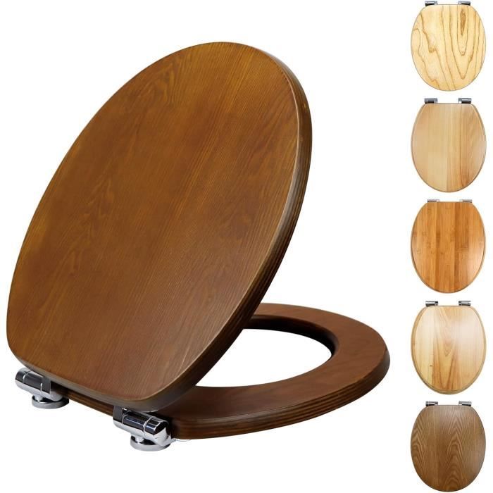 Fanmitrk Abattant WC eois, Lunette WC Clipsable eambou, avec Frein de ...