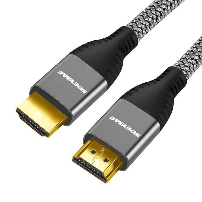 Cable HDMI 3m 4K Ultra HD,Cable HDMI 2.0 en Nylon Tressé, Supporte ...