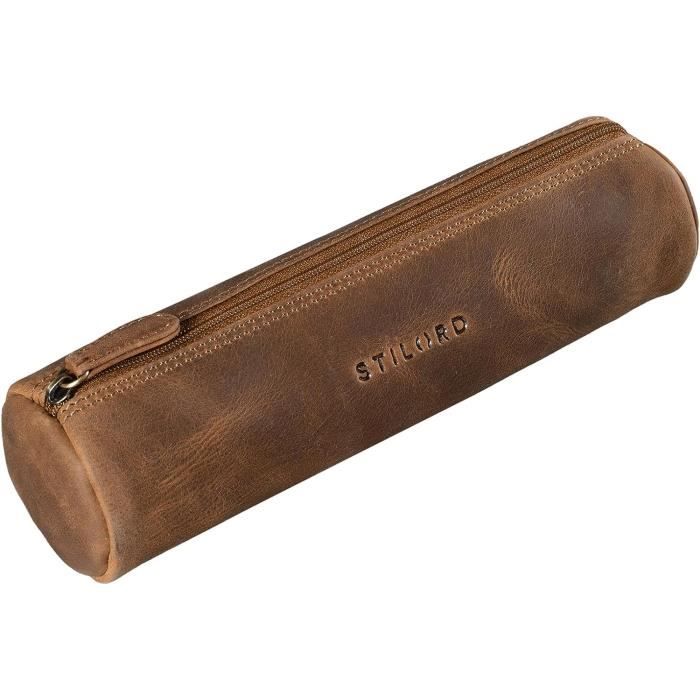 'Miller' Trousse Ronde Cuir Scolaire Vintage Plumier Pochette Porte ...