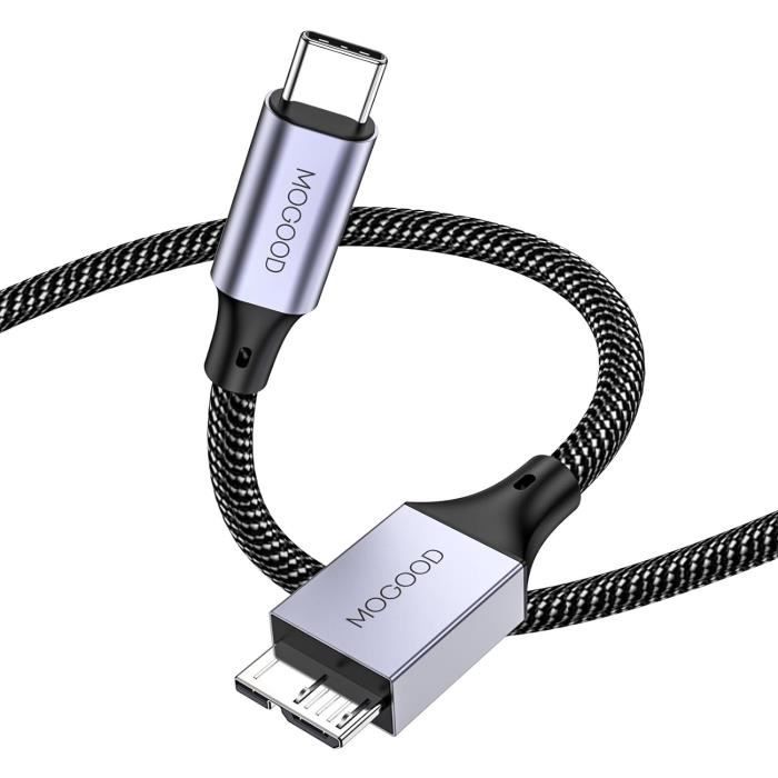 Câble Usb C Mâle Vers Micro B (2M), Câble Micro B Vers Usb3.0 C Mâle ...
