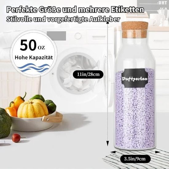 Distributeur Lessive Liquide, Lot De 3, Verre De 1.5L Scellé, avec ...