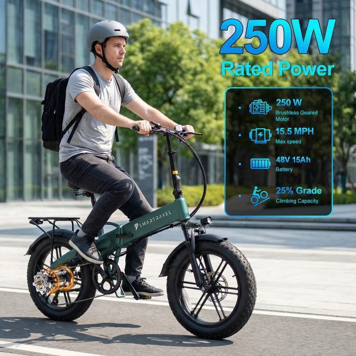 Vélo électrique pliable 20'' , batterie 48 V 15 Ah , moteur 250 W, 25 ...