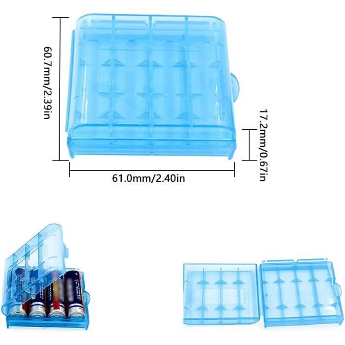 6 Pièces Boîte à Piles en Plastique Boîte de Rangement pour Piles ...