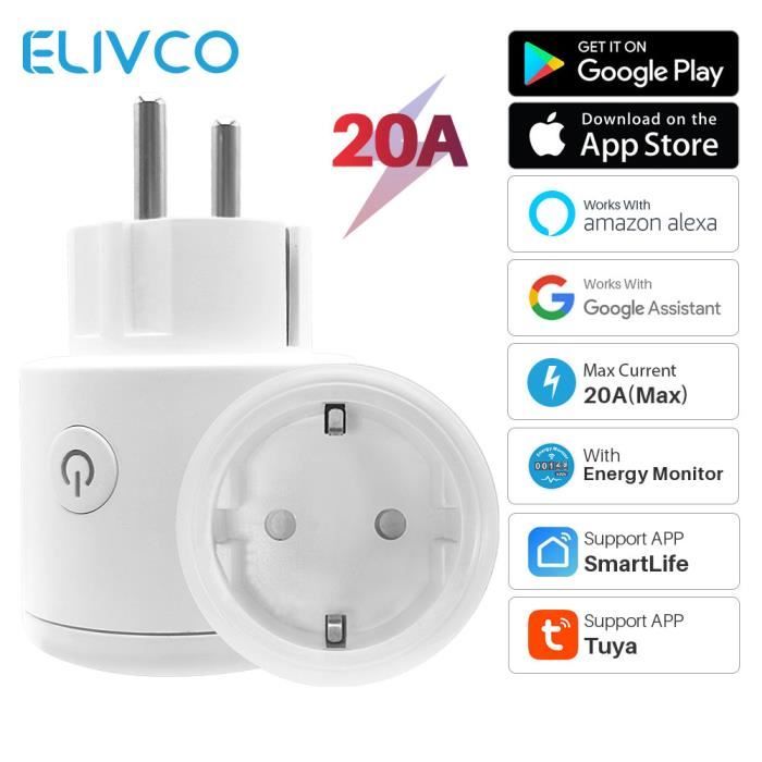 Prise électrique,Prise Wifi intelligente pour maison connectée, 20a ...