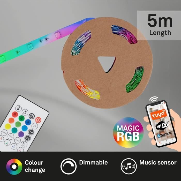 Rgbic Led Strip 5M, Magic Rgbic Lightband Raccourcissable, App-Control ...