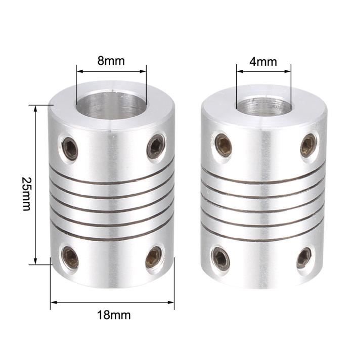 SOURCING MAP 4mm à 8mm Coupleur Arbre Moteur Flexible Aluminium Alliage ...