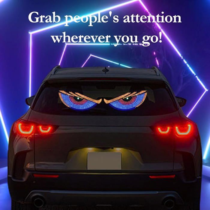 Yeux du Diable LED Voiture 12x30cm: Animés Pare-Brise, Grands Yeux ...