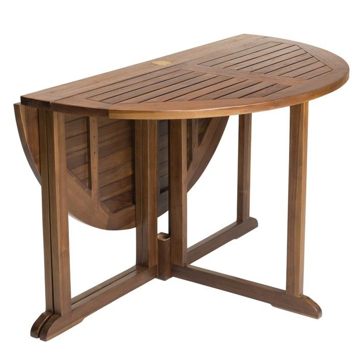Table De Jardin En Teck Huilé "troxi" 120cm Naturel - Paris Prix Marron ...