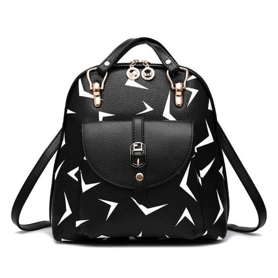 Go4U® Femme sac à dos Sacoche Epaule Cartable Voyage École Noir et ...
