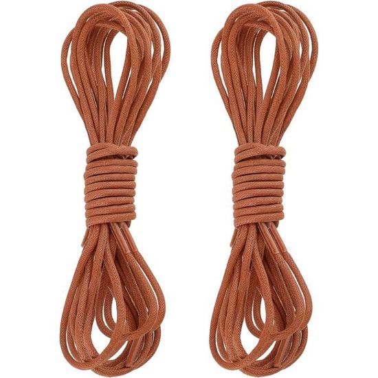 Lot de 2 paires de lacets cirés - Marron - Ronds et imperméables - 2,5 ...