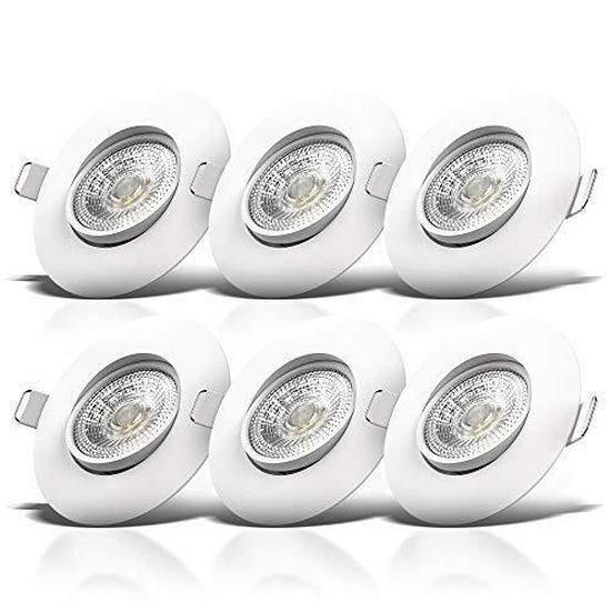 B.K.Licht lot de 6 spots LED à encastrer ultraplats 30mm, platines LED 5W/460Lu intégrées, spots ...