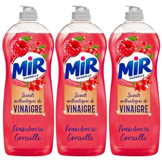 [Lot de 3] MIR Vaisselle Secrets de Vinaigre Framboise-Groseille - 750 ml - Cdiscount Au quotidien