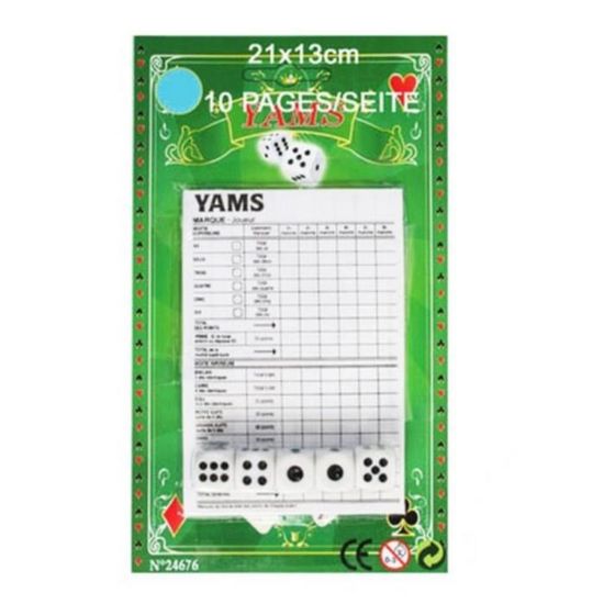 JEU DE YAMS FICHES + 5 DES JEU DE SOCIETEE - Cdiscount Jeux - Jouets