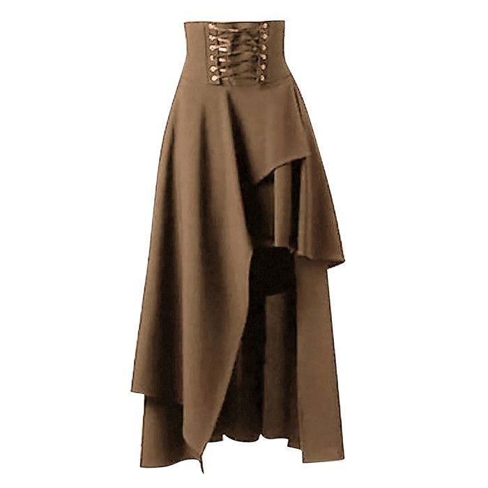 Jupes gothiques steampunk vintage pour femmes,jupe médiévale à lacets ...
