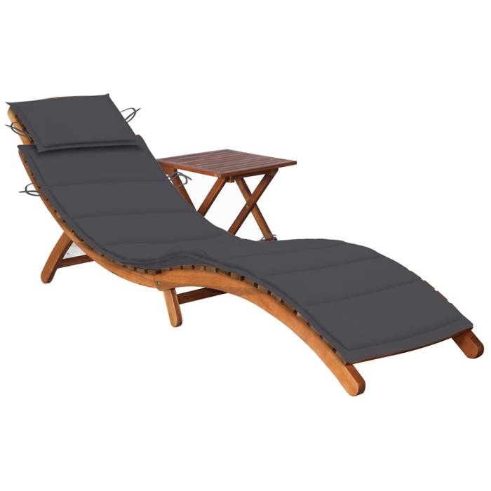 Transat - Acacia - Chaise Longue - Confortable - Pliable - Avec Table ...