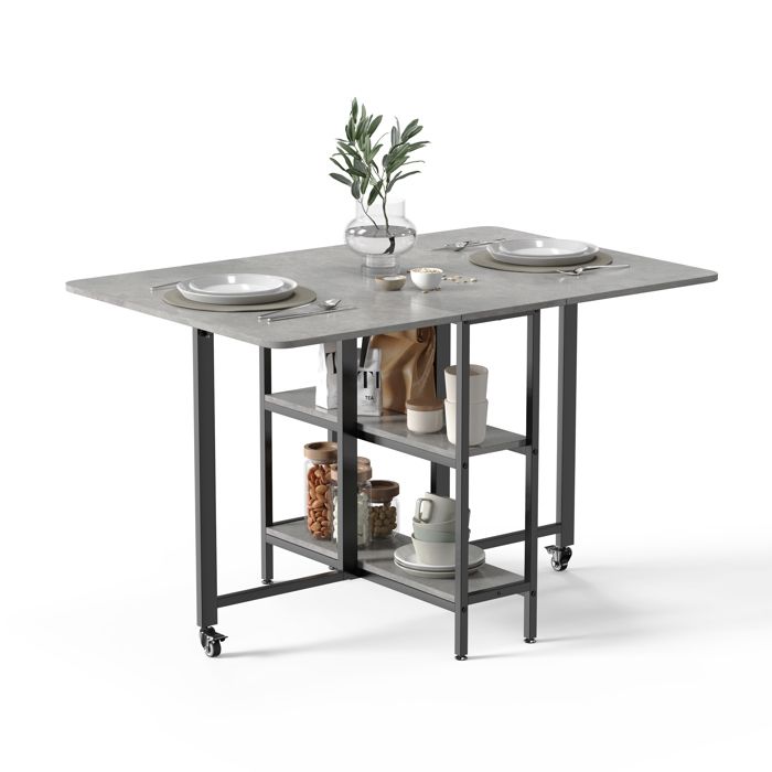 Mondeer Table à manger pliante mobile Table de cuisine ...