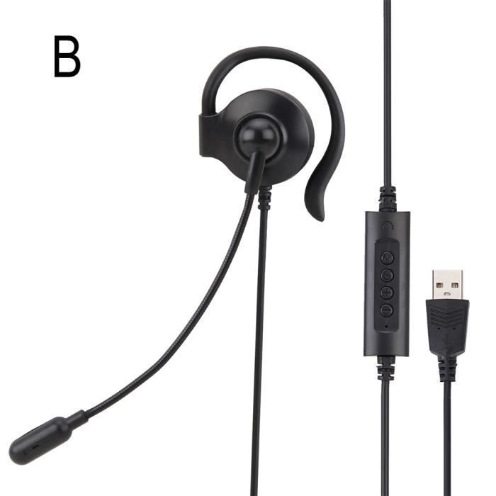 USB-Casque de bureau filaire universel avec micro antibruit, USB, prise ...