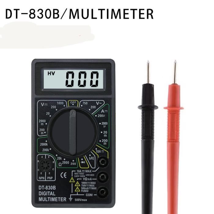 DT-830B - Multimètre numérique DT-830 avec Buzzer onde carrée, tension ...