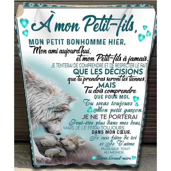 Couverture À Ma Petit Fils, Personnalisee Lettre Petit Fils Message En ...