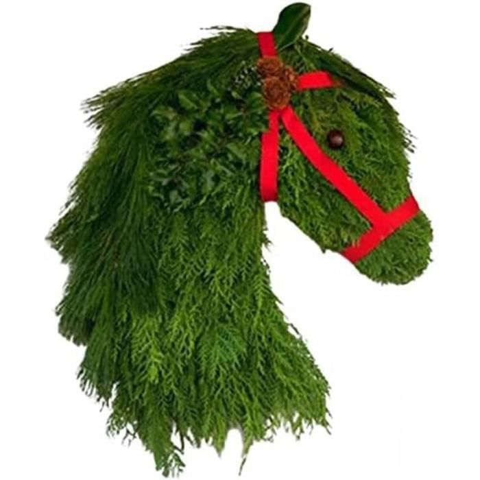 Couronnes De Cheval En Plastique Pour Porte D'Entrée Belle Tête De Cheval De Noël Couronne De ...