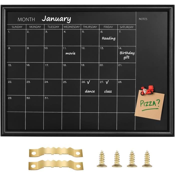 YLHB-BK-2737).DE - Calendrier mensuel - Cadre noir - Tableau noir ...