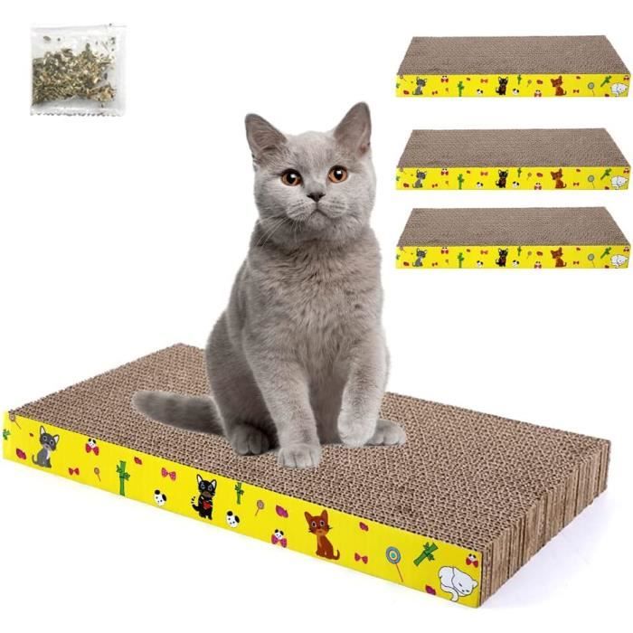 Griffoir pour Chat avec Herbe à Chat, Frondent Grattoir Chat Carton ...