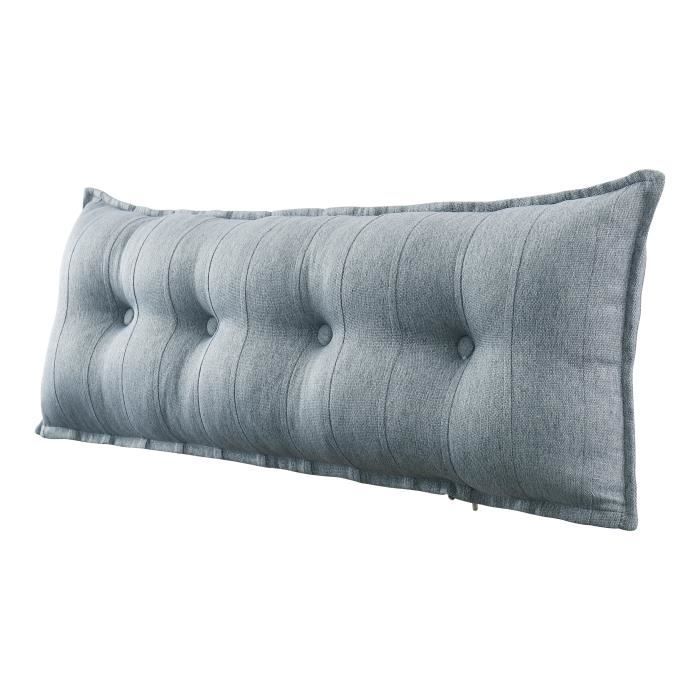 Coussin de lit VERCART en lin gris - Oreiller de corps multifonctionnel ...