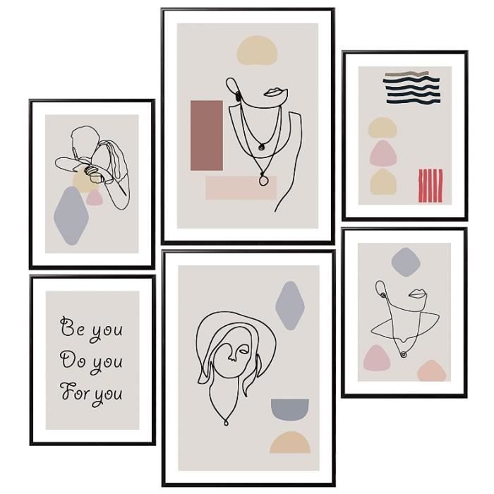 Lot de 6 affiches de décoration murale Posters assortis Tableaux ...