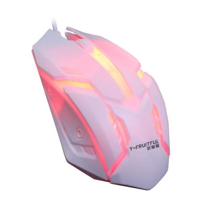 Souris ordinateur,Souris de jeu ergonomique filaire,2000 DPI,avec rétro ...