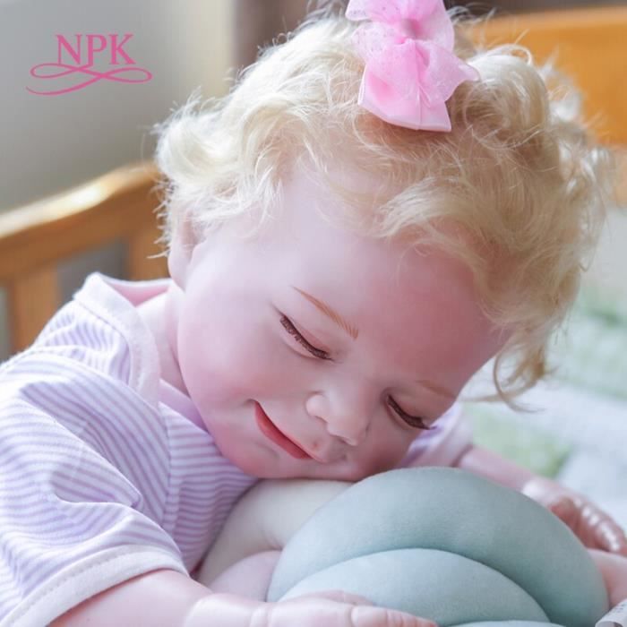 NPK – poupée reborn nouveau-né de 55CM, bébé endormie avril, corps ...