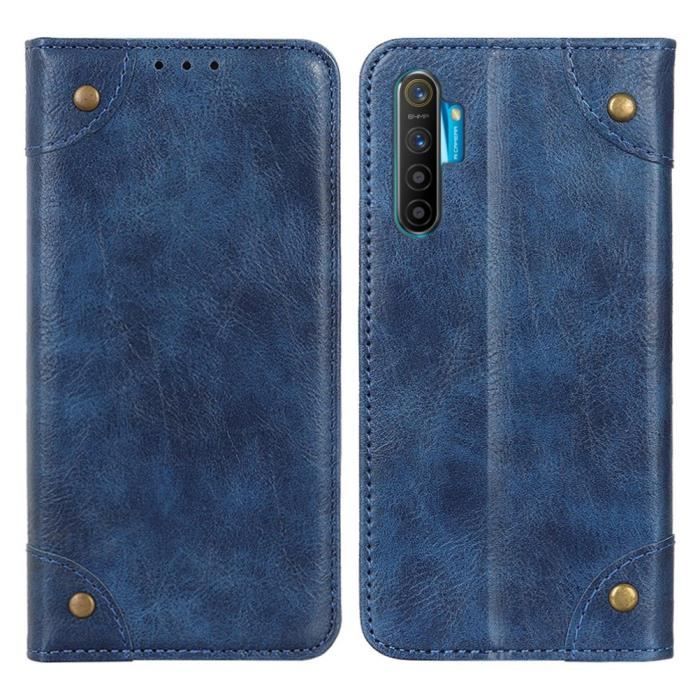Étui Realme XT, Ultra Mince Étui PU Cuir Magnétique Portefeuille Cover ...