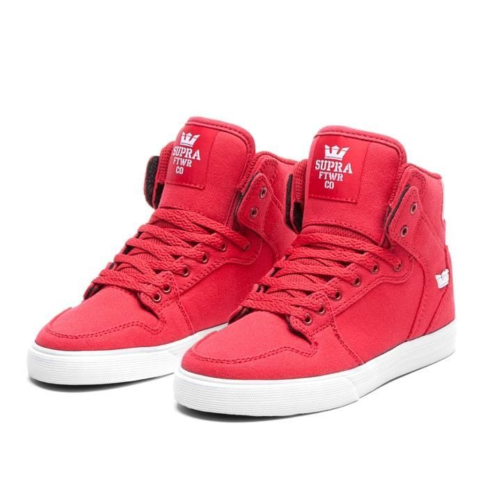 Shoes SUPRA KIDS VAIDER RED -WHITE Blanc Red -white - Cdiscount Chaussures