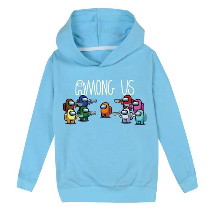 Among Us Enfants Pull Sweat à Capuche Hoodie Bleu - Cdiscount Prêt-à-Porter