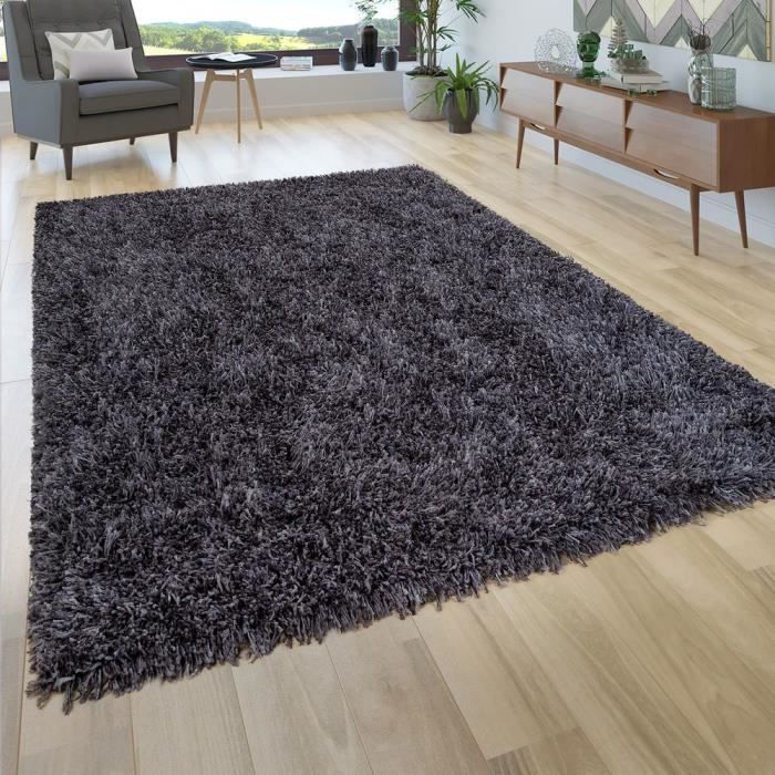 Tapis Shaggy Salon Gris Poils Longs Doux Moelleux Résistant Robuste [120x170 cm] - Cdiscount Maison