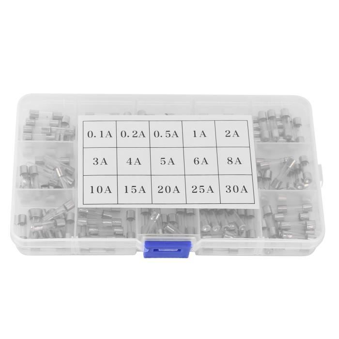 SALUTUYA Assortiment de fusibles en verre 150Pcs Fusible en Verre 5x20mm 0.1A‑30A Bonne ...