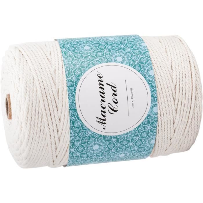 Fil macramé, 3mm x 300m, Ficelle de Coton de première qualité Ficelle ...