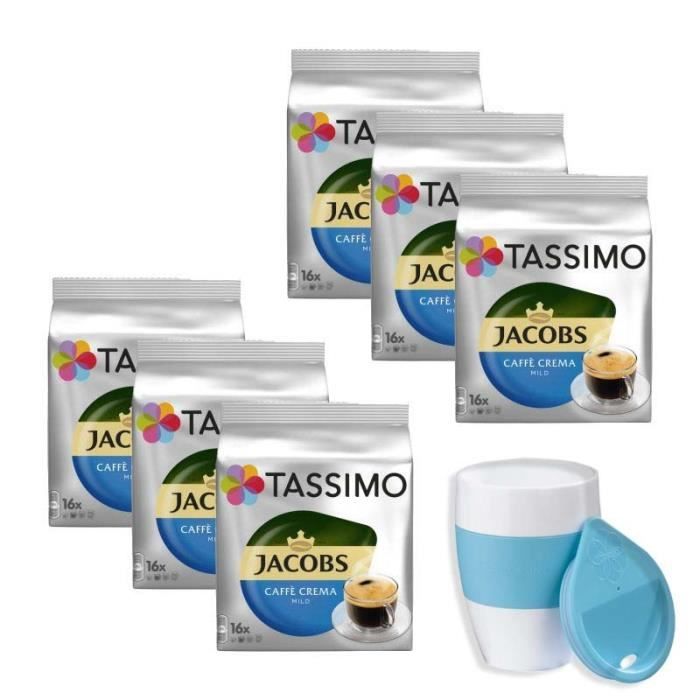 6 Tassimo Jacobs Caffè Crema Mild + Mug TASSIMO Koziol Aroma To Go ...