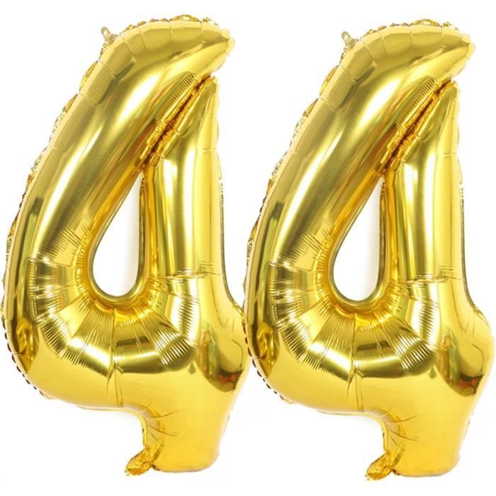 Ballon Anniversaire 44 Ans Or, 100 Cm Ballon Chiffre Numéro 44 Or ...