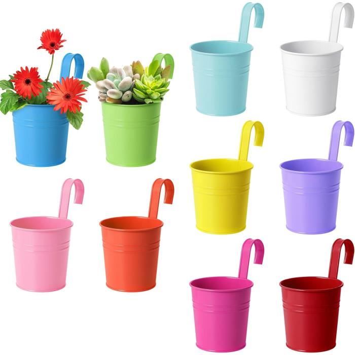 10 PCS Pots de Fleurs en Métal Vintage Pots de Fleurs Muraux Pots de ...
