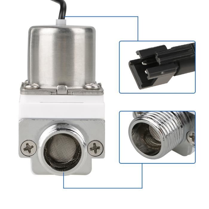 Électrovanne d'eau lectrovanne à Eau lectrovanne électrique Plastique Blanc Plastique Durable ...