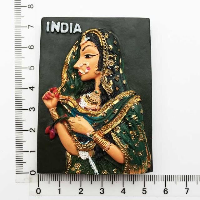MAGNETS,Indian lady--Aimant de réfrigérateur indien, Souvenir ...
