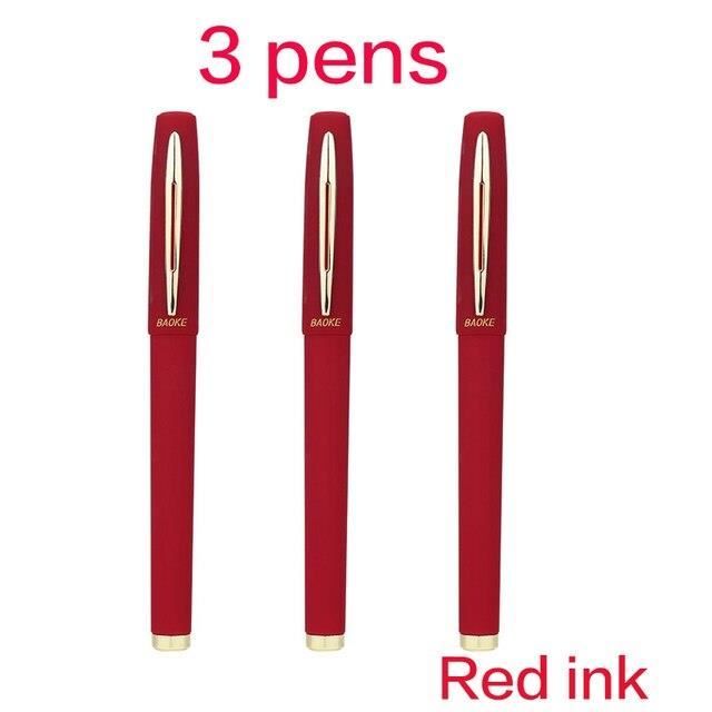 STYLO,3pcs Red Set-0.5mm--Stylo à bille à roulettes, encre de Gel noire ...