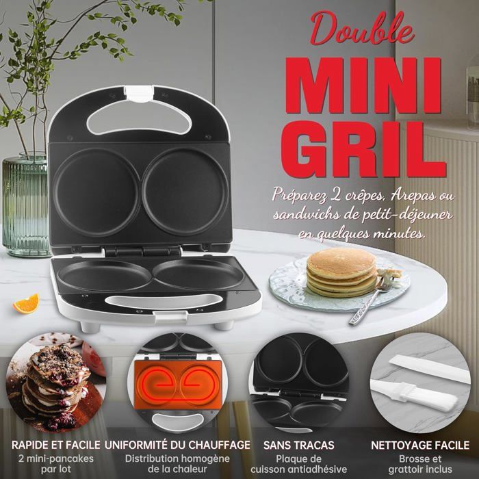 SugarWhisk Mini Crepiere Electrique, Machine a Crepe, Appareil Pancake ...