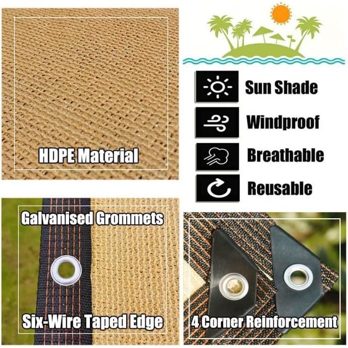 Huipyou 2X3M 4X6M 6X10M Serres Filet D'Ombrage Avec Oeillets, Voile ...