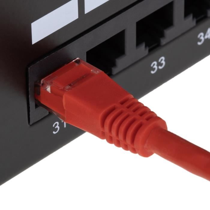 CableMarkt - Patch panel 48 x RJ45 Cat.5e UTP 2U pour armoires rack noir - Cdiscount Informatique