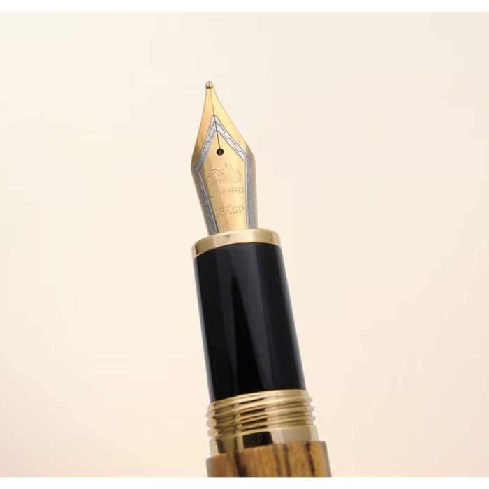 Jinhao 9056 Stylo Plume En Bois Naturel Fait À La Main (Bois De Tigré ...