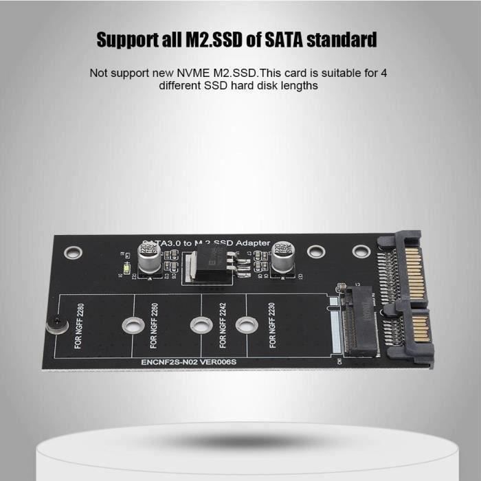 Cadeau-carte de montage SSD M2 NGFF SSD vers SATA 22PIN Disque dur Adaptateur de performance ...