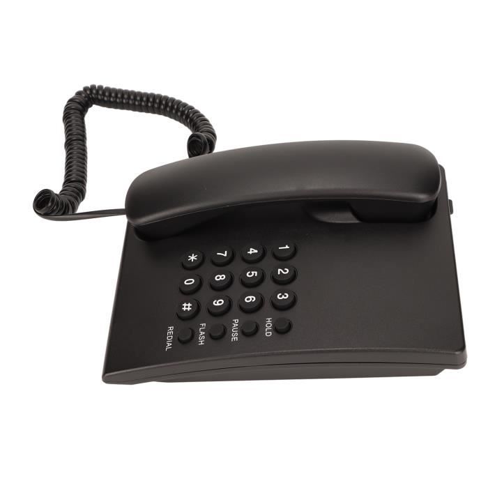 HURRISE Téléphone fixe de bureau Téléphone filaire mural de bureau ...