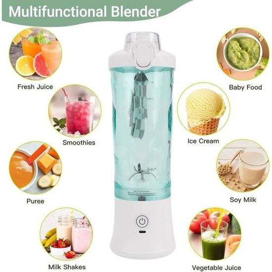Blender, Portable Mixeur des Fruits 600 ML, Mini Blender USB pour ...