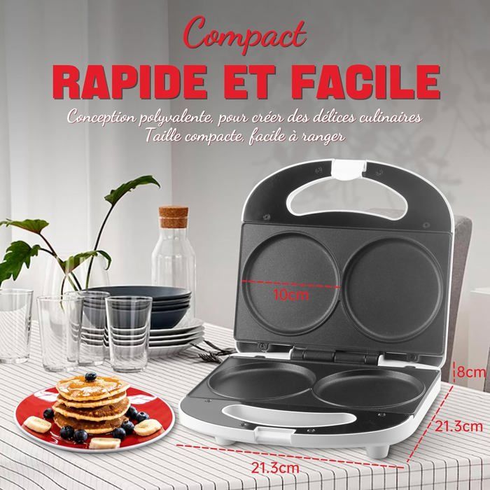 SugarWhisk Mini Crepiere Electrique, Machine a Crepe, Appareil Pancake ...